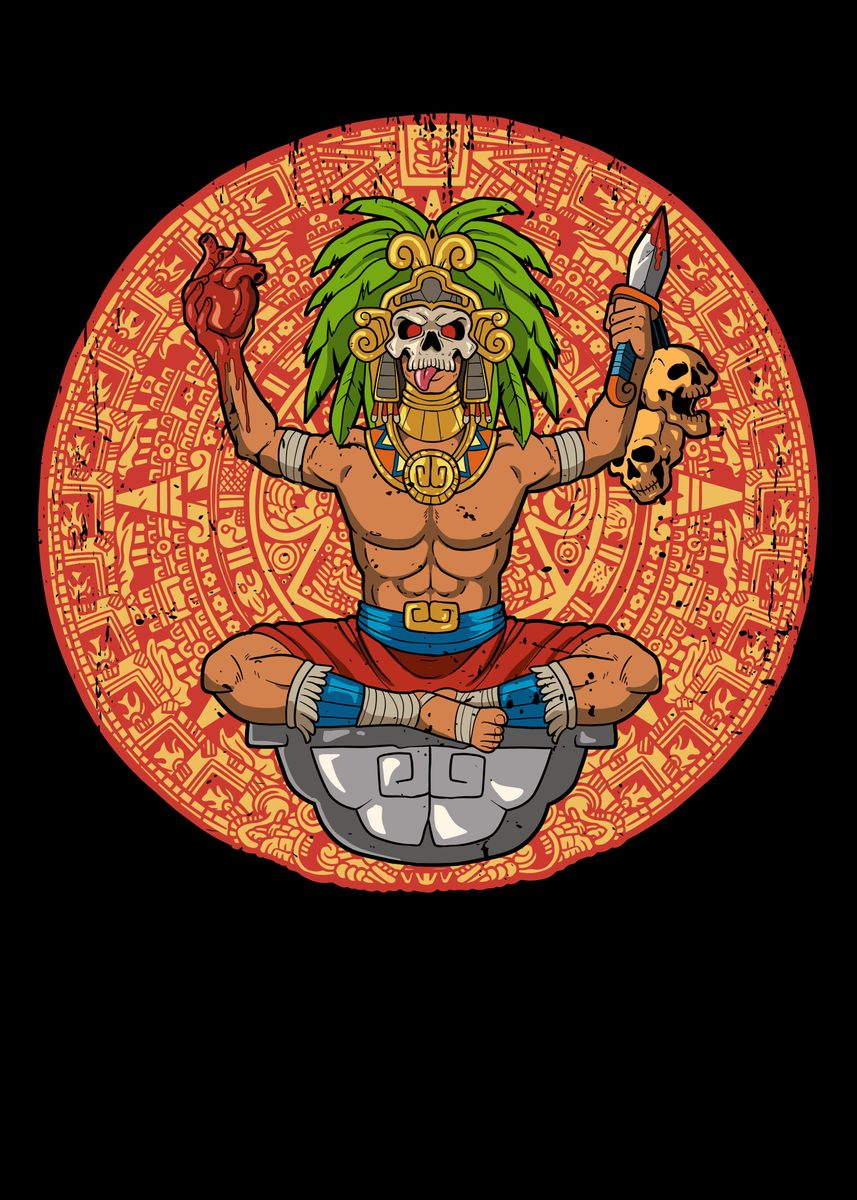 'Mexican Aztec Warrior' Poster, picture, metal print, paint by PxL ...