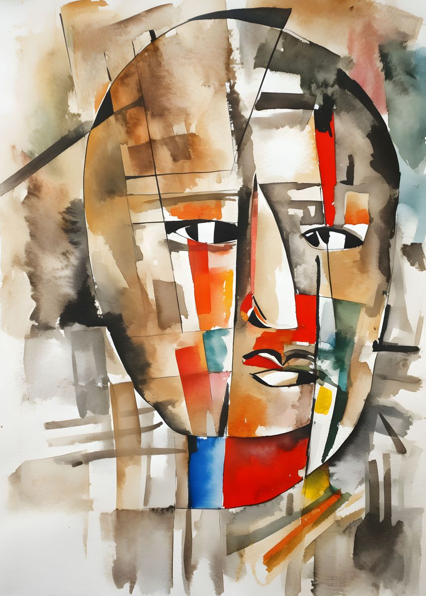 'Abstract male Face' Poster, picture, metal print, paint by Makadur ...