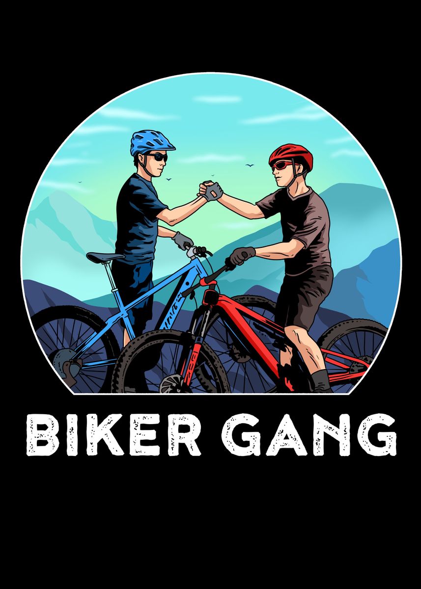 'Biker Gang' Poster, picture, metal print, paint by CatRobot | Displate