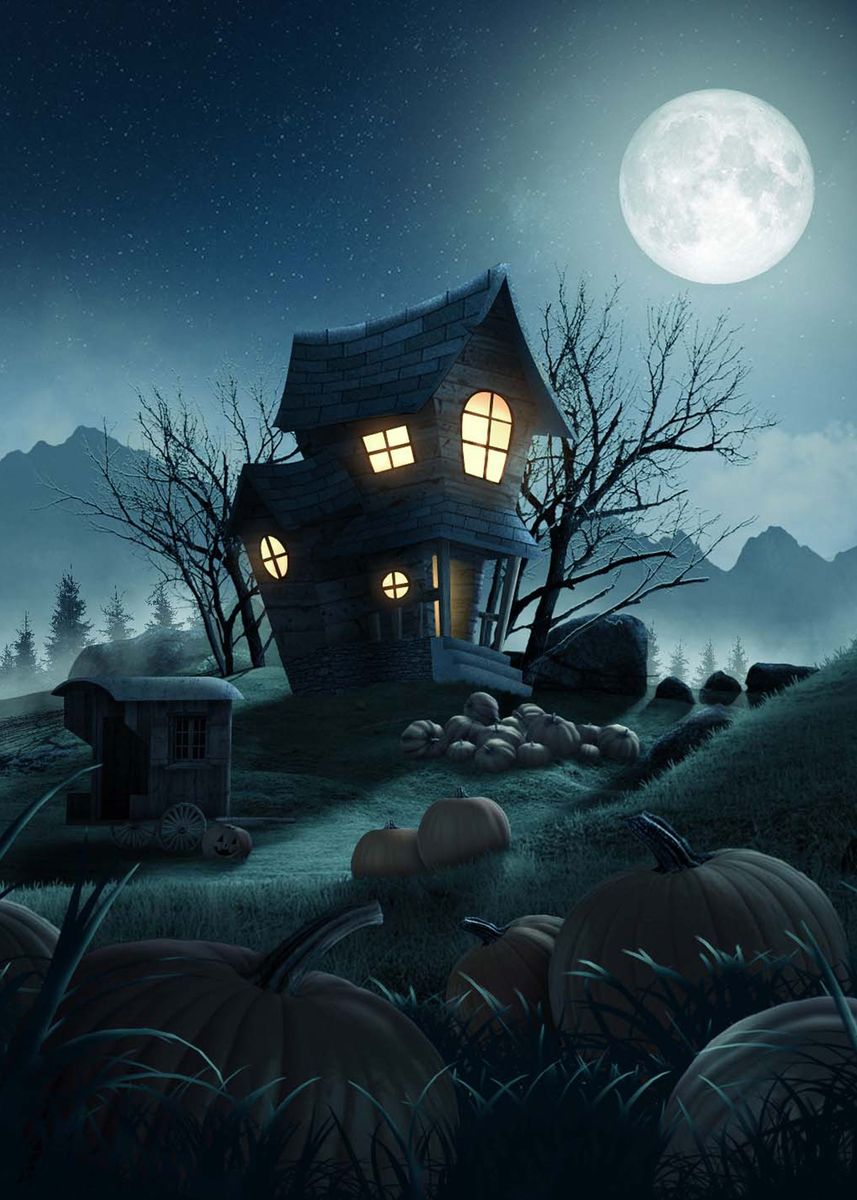 'Haunted House' Poster, picture, metal print, paint by peyton robertson | Displate