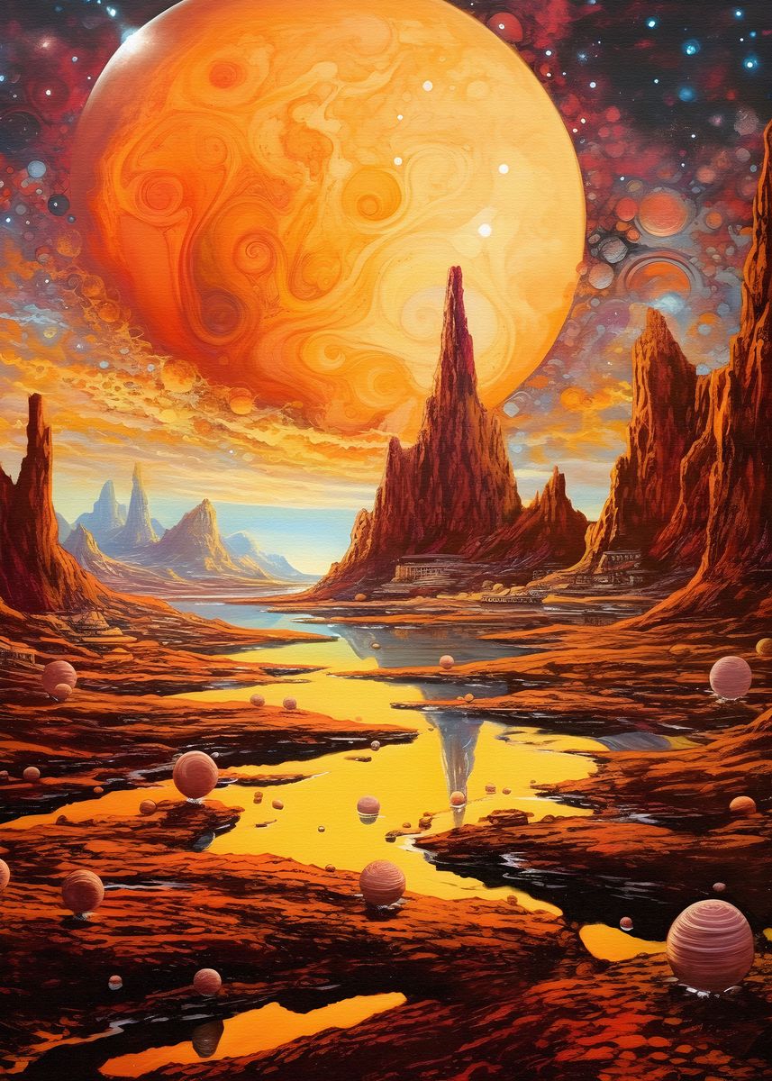 'Space Landscape AI' Poster, picture, metal print, paint by Phan Van ...