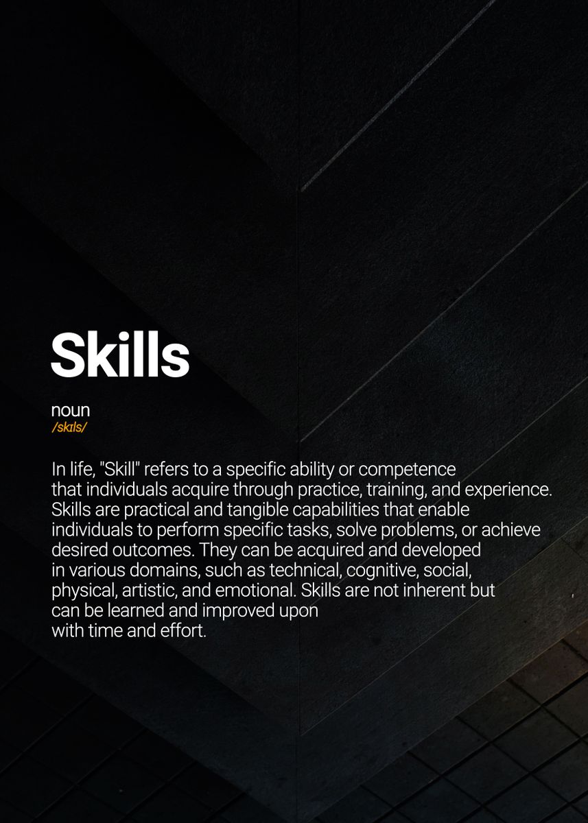 'Skill' Poster, picture, metal print, paint by Mr Penguin | Displate