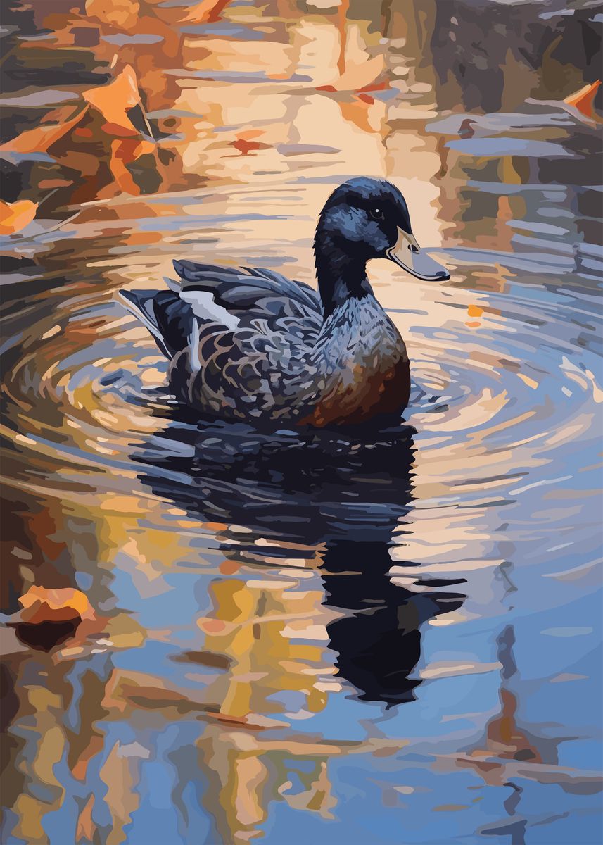 'American Black Duck' Poster, picture, metal print, paint by Cool ...