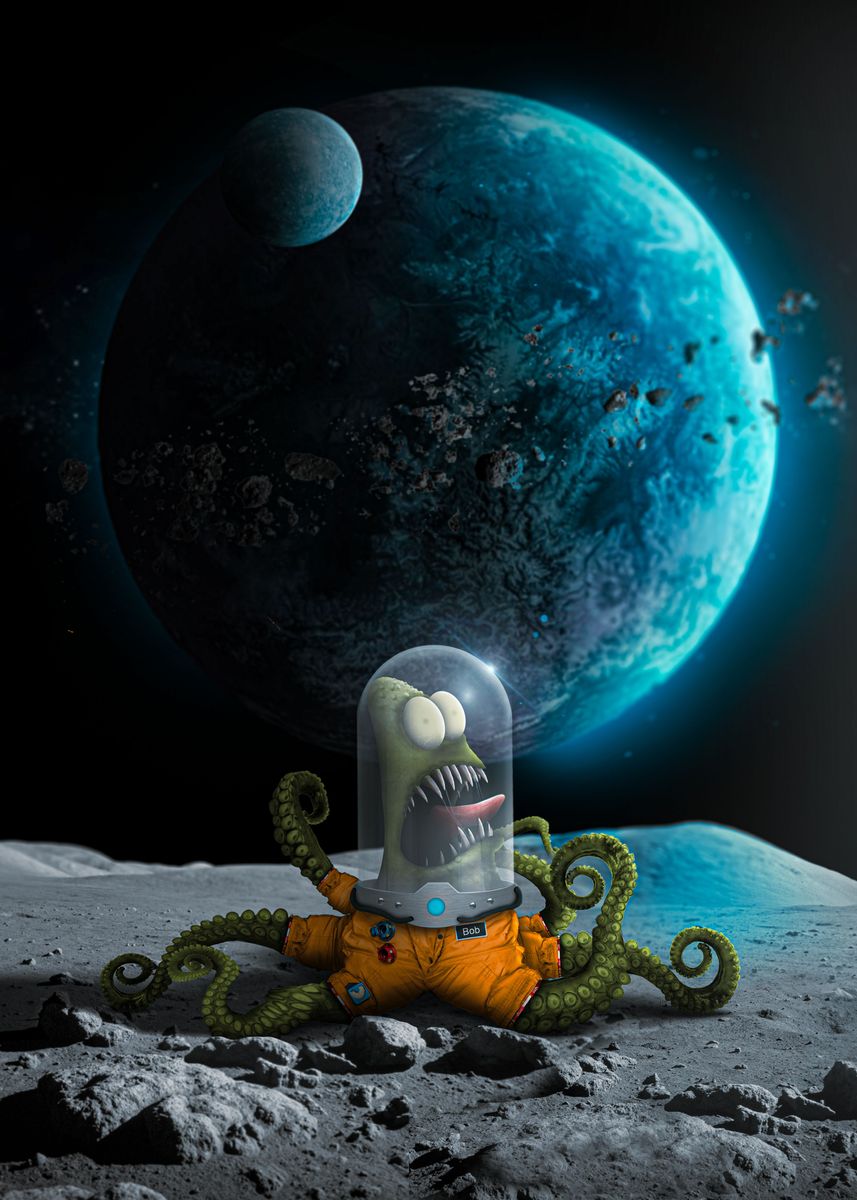 'Bob the Alien' Poster, picture, metal print, paint by peyton robertson ...