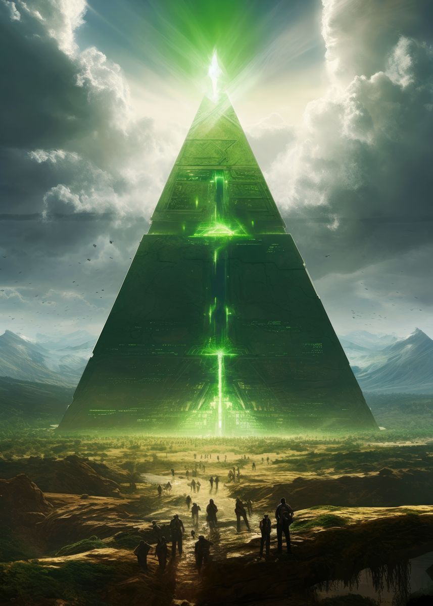 'Pyramids Space Quest' Poster, picture, metal print, paint by Steven ...