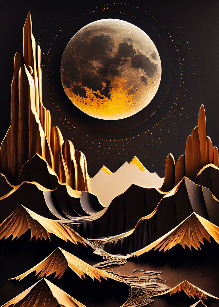 'Amazing Golden Landcape' Poster by Beast Lion | Displate