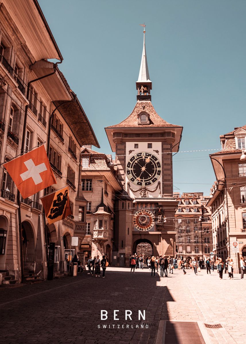 'Bern ' Poster, picture, metal print, paint by Travel Addict | Displate