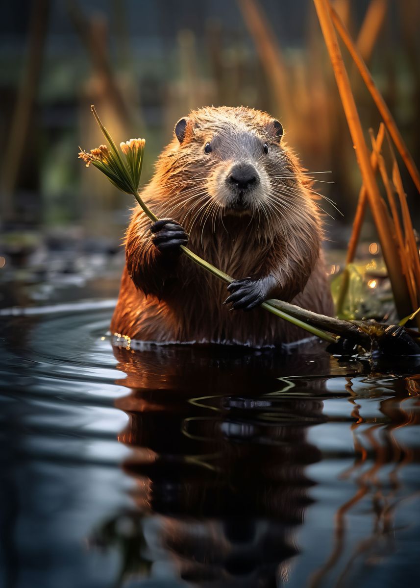 'Beaver Wildlife Photograph' Poster, picture, metal print, paint by ...