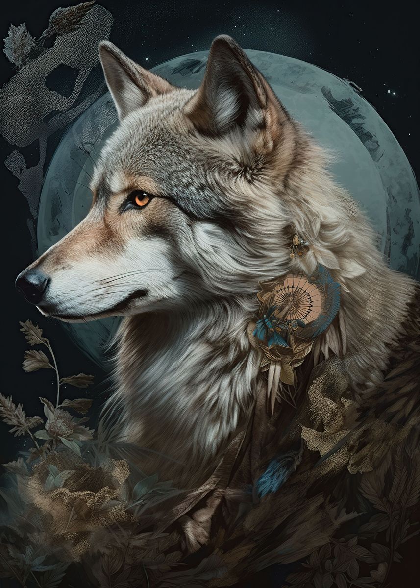 'Soulful Wolf Art Print' Poster, picture, metal print, paint by IDD ...