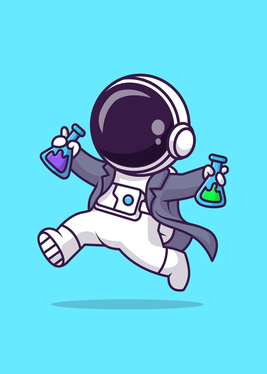 'Cute astronaut scientist' Poster, picture, metal print, paint by Le ...