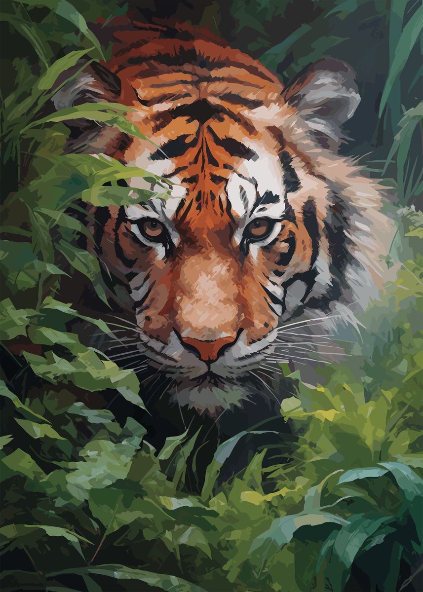 'Tiger' Poster, picture, metal print, paint by Cool Worker | Displate