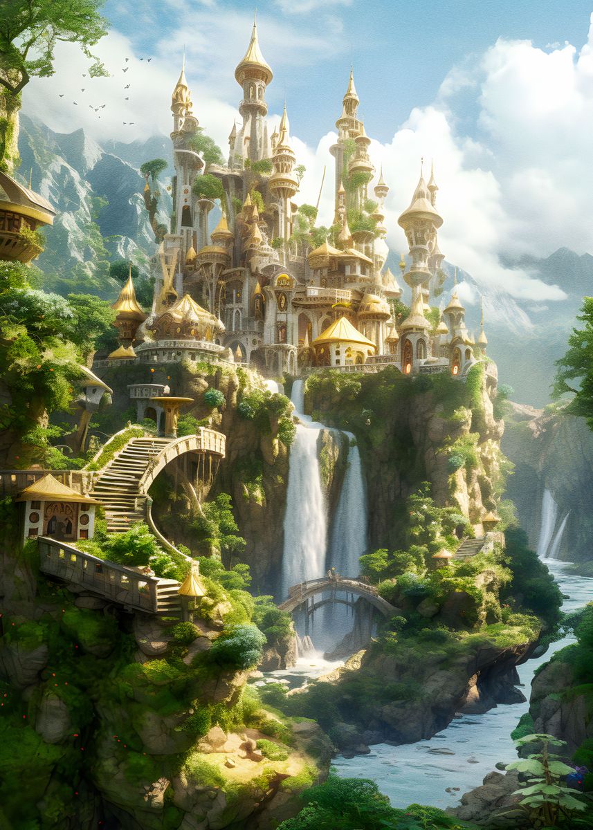 'fantasy nature castle' Poster by Muhammad Irsan | Displate