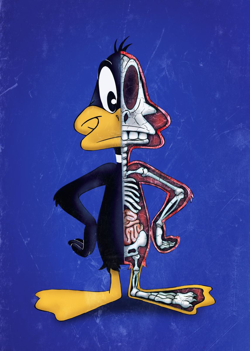 'Daffy Duck Blueprint' Poster, picture, metal print, paint by Looney ...