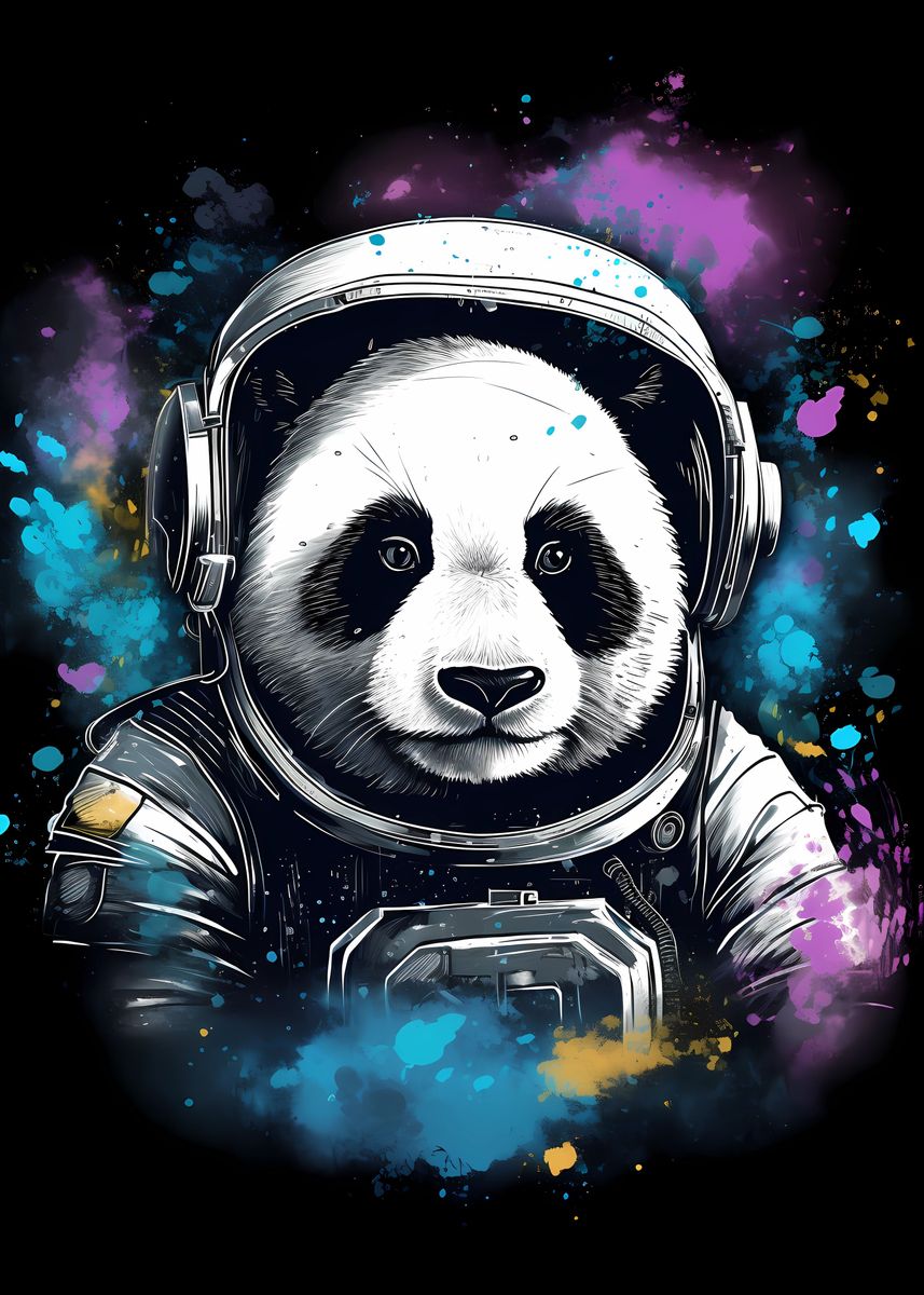 'Panda Astronaut' Poster, picture, metal print, paint by FavoritePlates ...