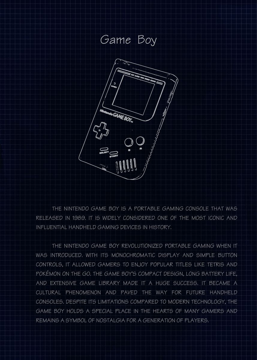 'Game Boy ' Poster, picture, metal print, paint by Naui Art | Displate