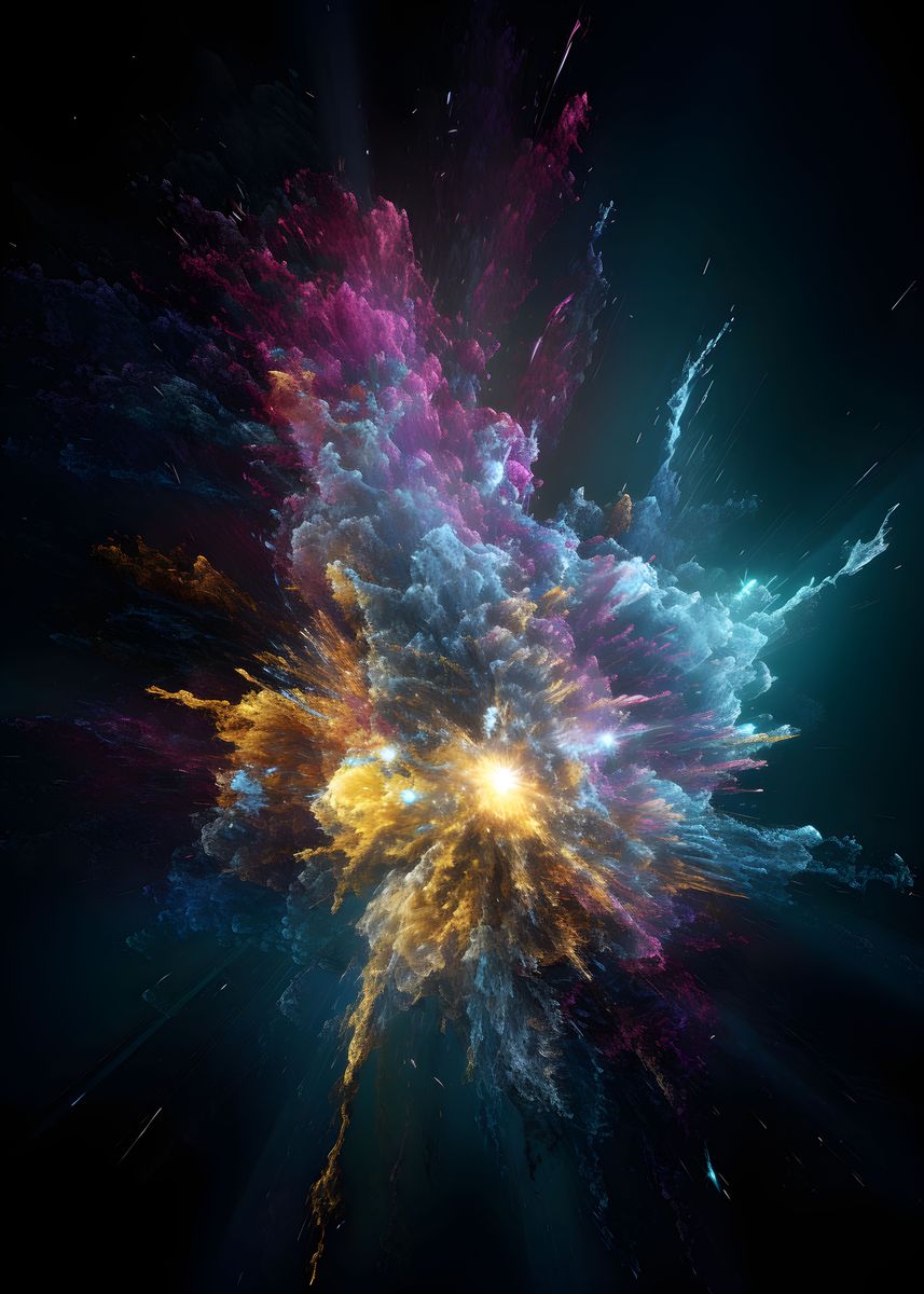 'Cosmic Ray Burst' Poster, picture, metal print, paint by Makadur ...