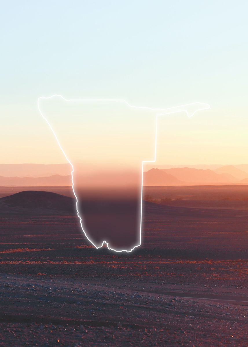 'Namibia Country Map' Poster, picture, metal print, paint by Visitify ...