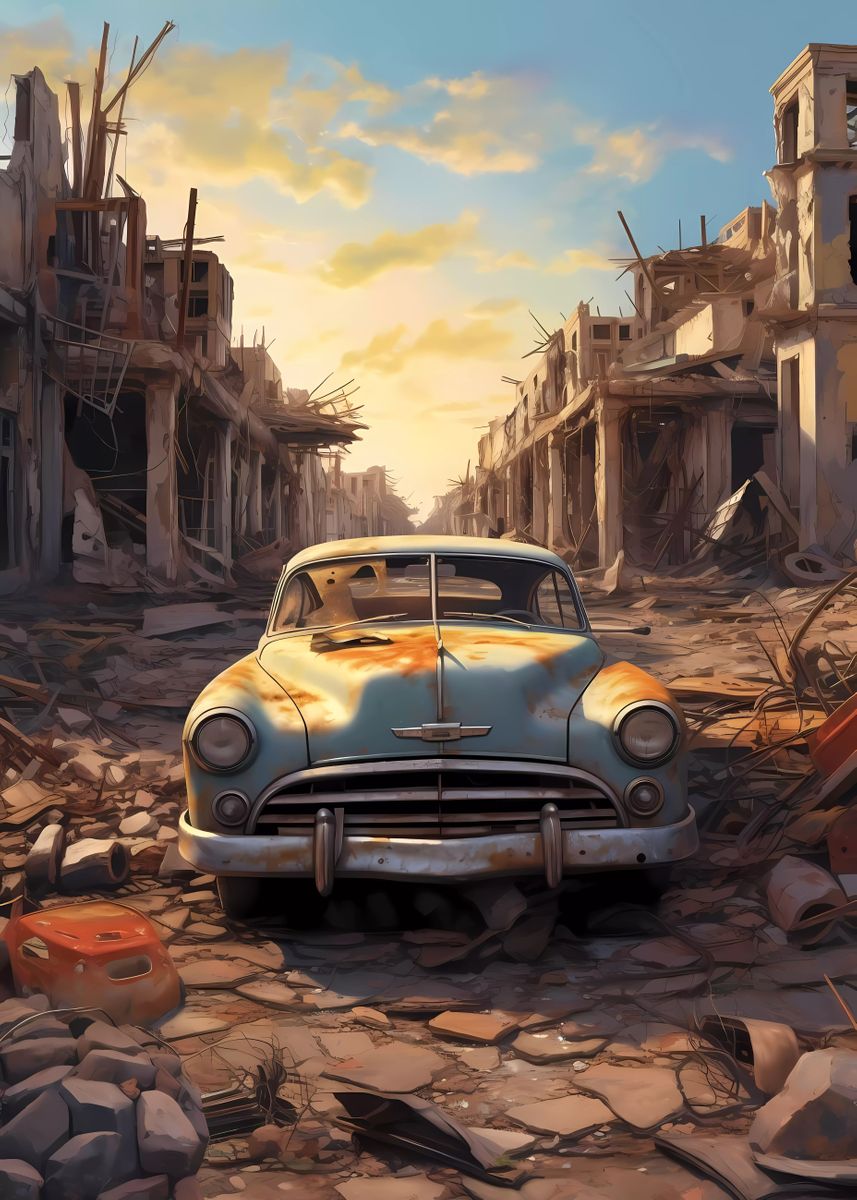 'Old Vintage Rusting Car' Poster, picture, metal print, paint by Kn1pz ...