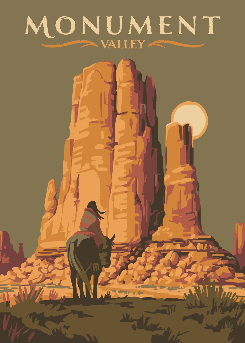 'Travel to monument valley' Poster by Leonardo Djuminnic | Displate