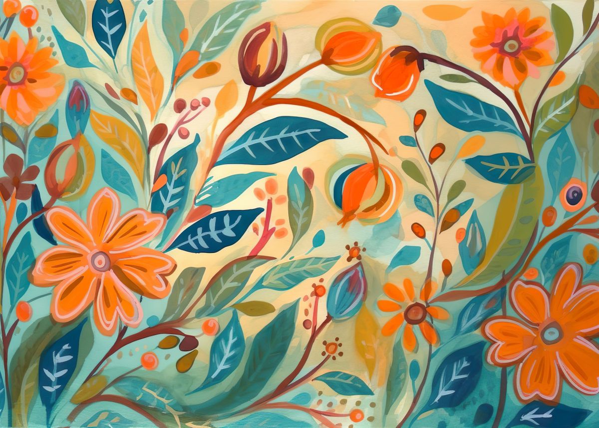 'Whimsical Flowers' Poster by Quasarai | Displate