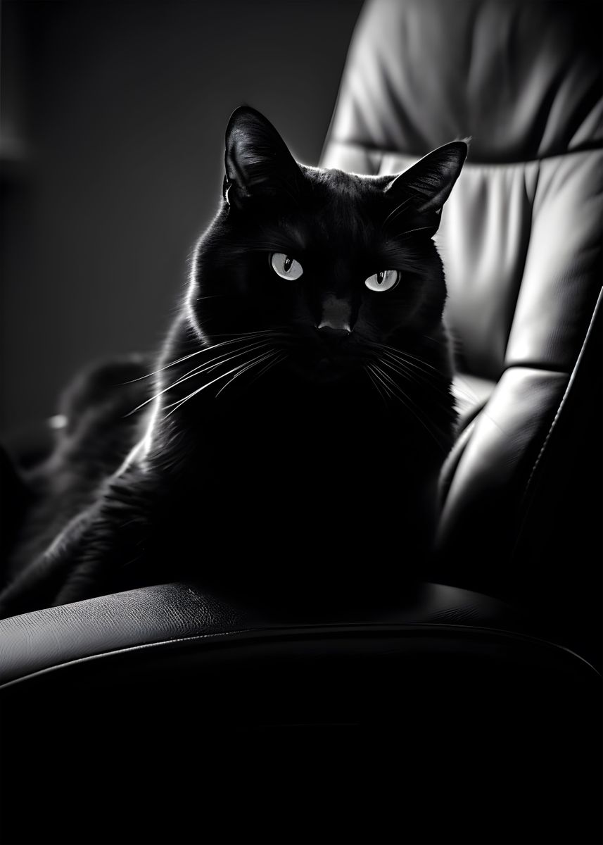'Zen Black Cat Relaxing' Poster, picture, metal print, paint by Star ...