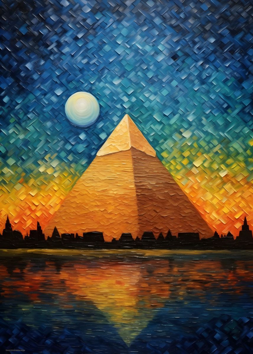'Cairo Pyramids Art' Poster, picture, metal print, paint by 24Pixel ...