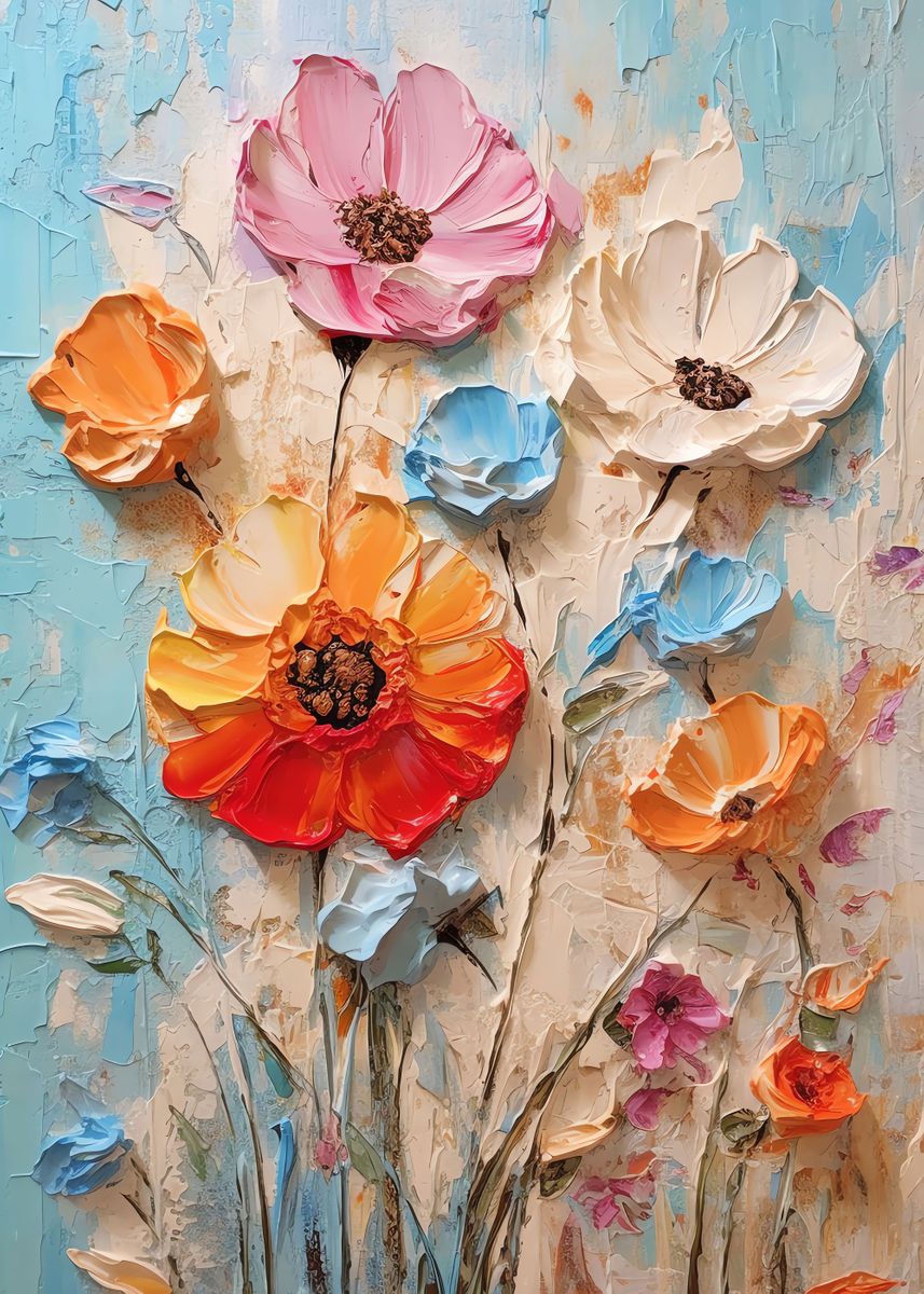 'Colorfull Flower Knife' Poster, picture, metal print, paint by tribun ...