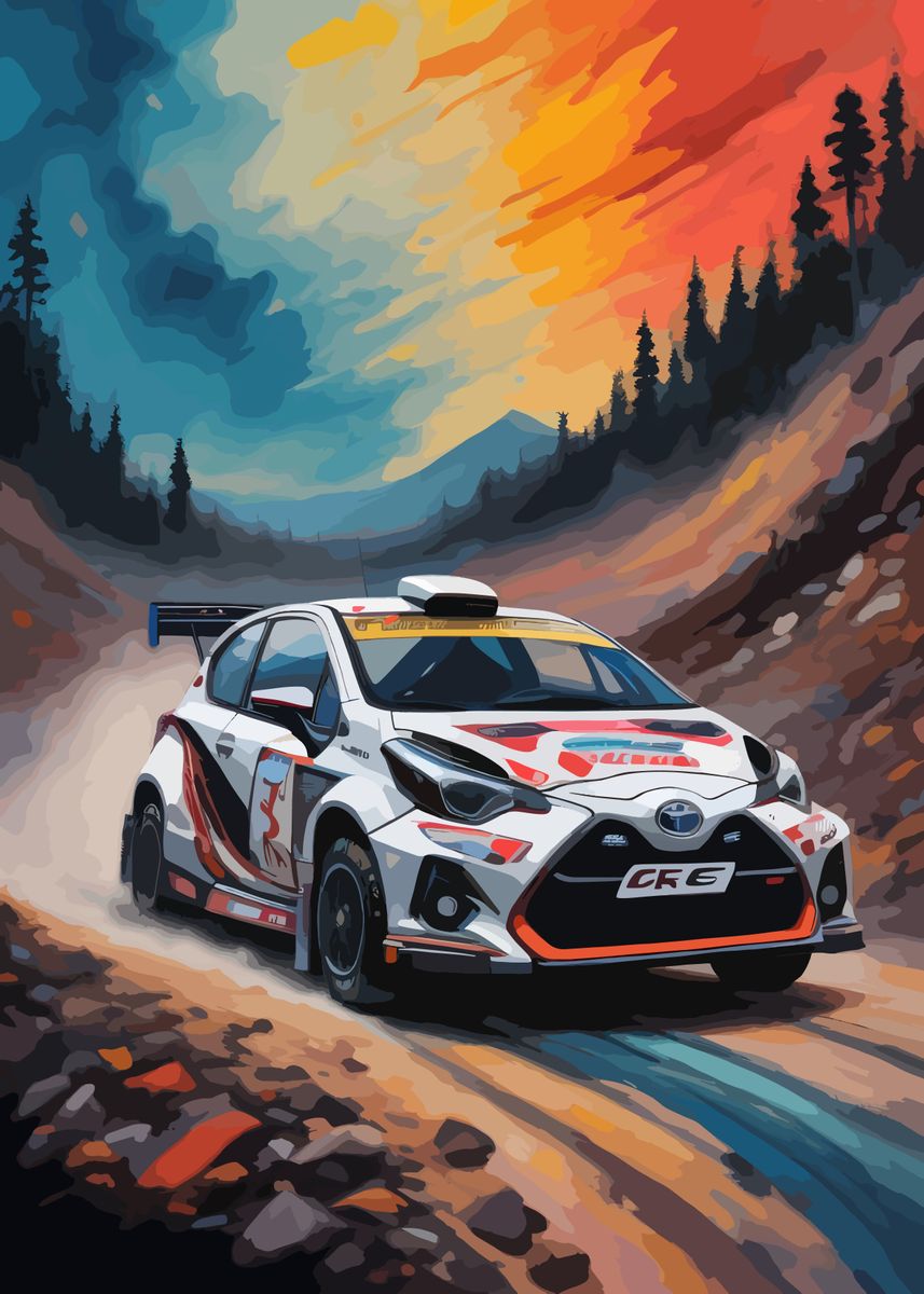 'Toyota Yaris GR Rally 1' Poster, picture, metal print, paint by Sakura ...
