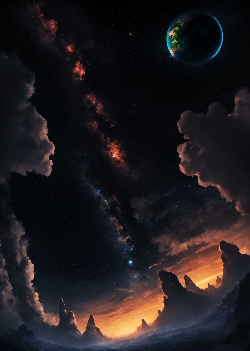 'Starry sky' Poster by Lukasz Kobylka | Displate