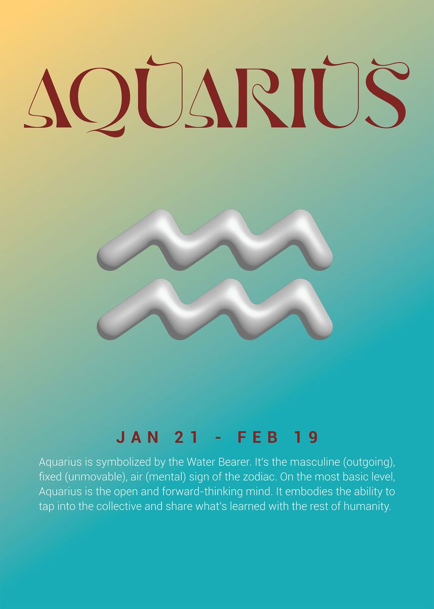 'Aquarius 3D Wall art' Poster, picture, metal print, paint by Ekkswai ...