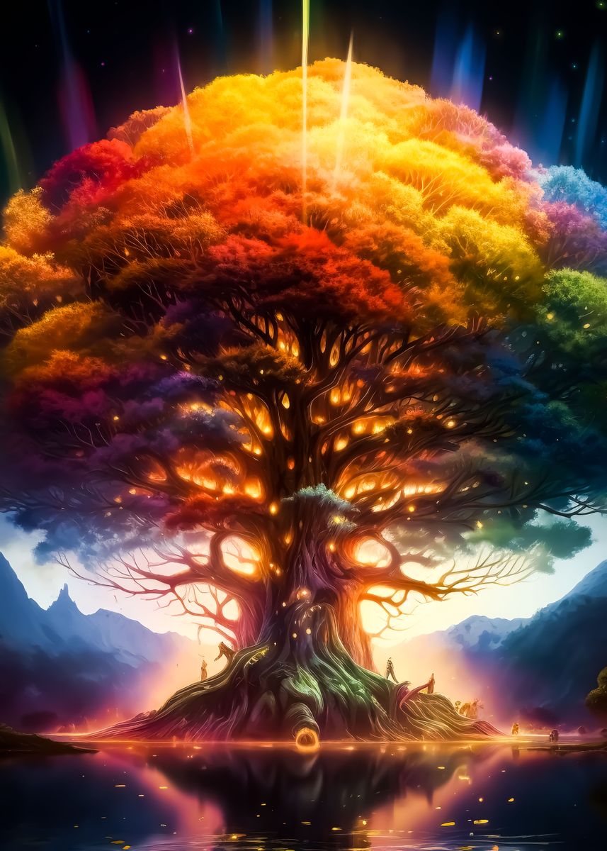 'Cosmic Tree of Life' Poster, picture, metal print, paint by Agnes ...