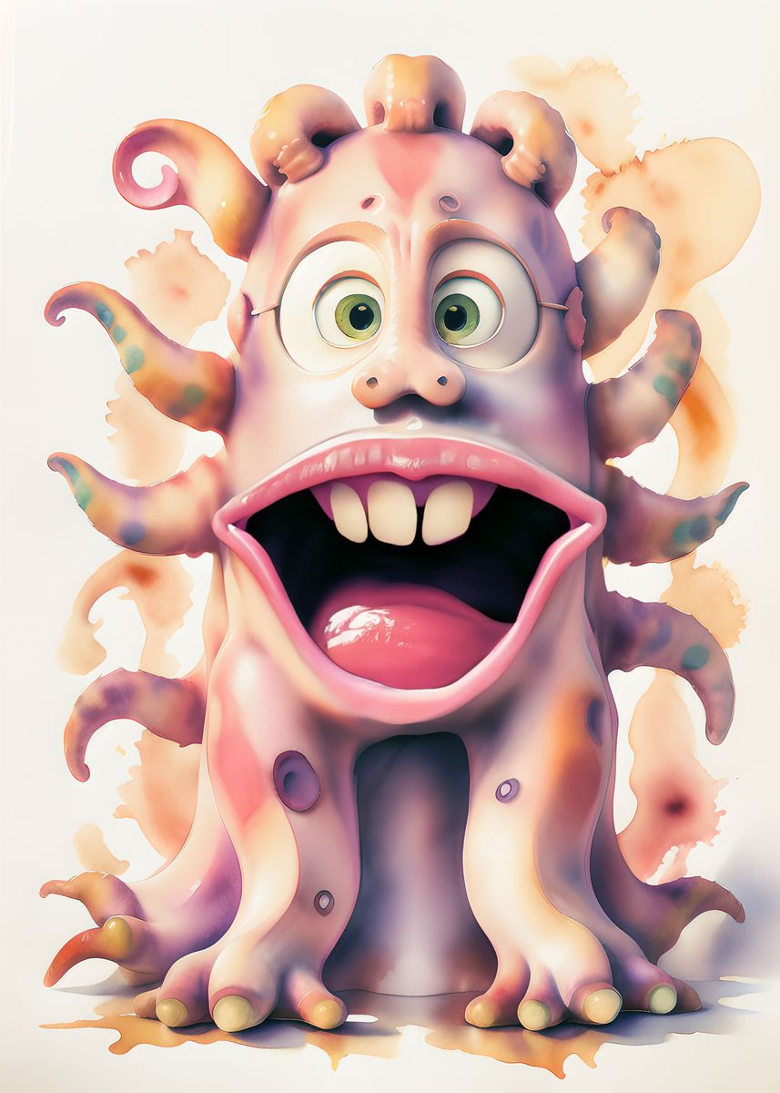 'Squid man' Poster, picture, metal print, paint by Mikael Seidler ...