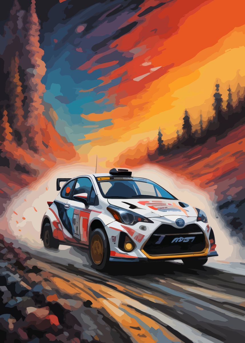 'Toyota Yaris GR Rally 1' Poster, picture, metal print, paint by Sakura ...