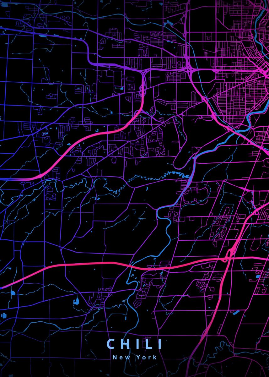 'Chili NY' Poster, picture, metal print, paint by Deeo | Displate