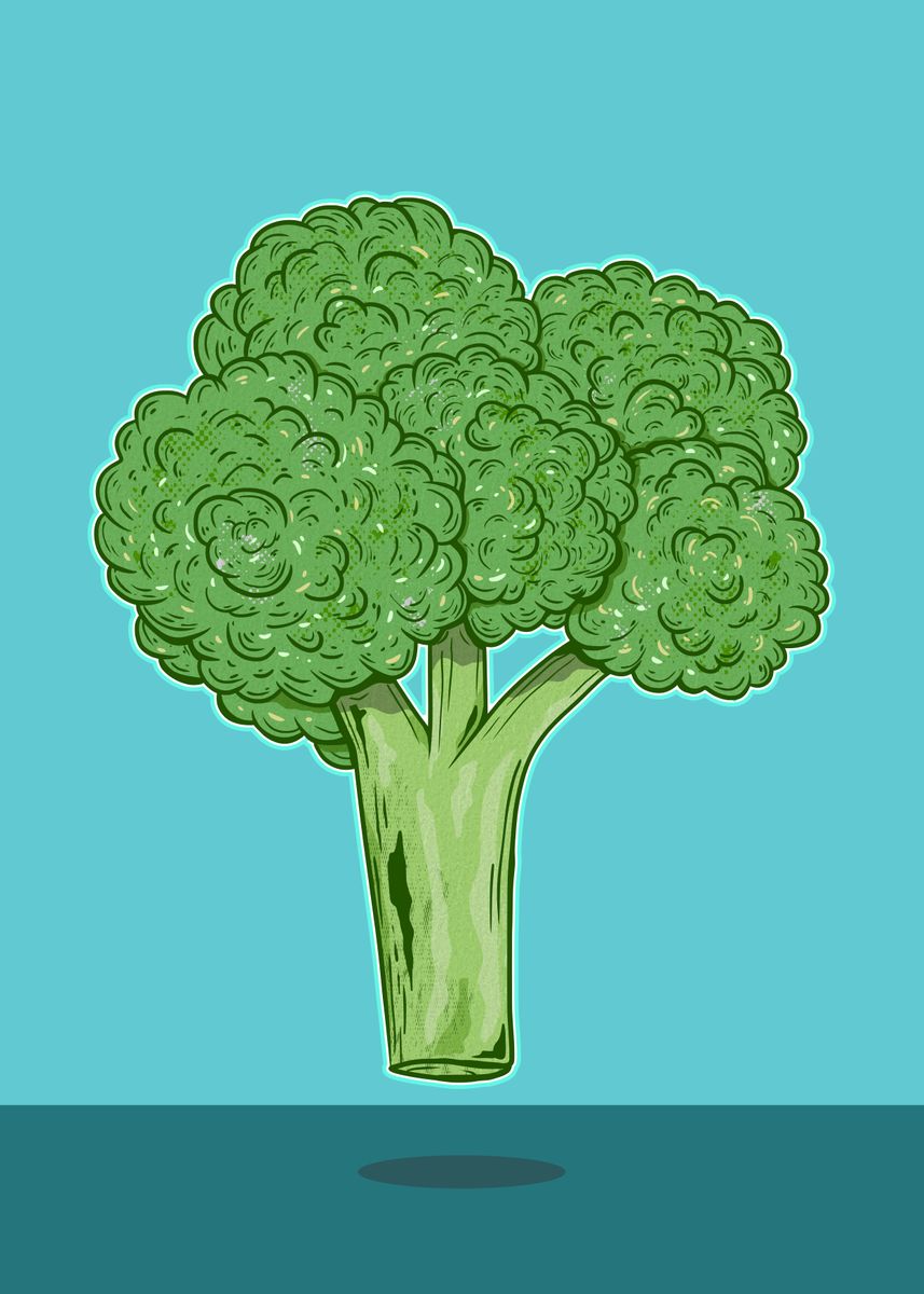 'Head of broccoli' Poster, picture, metal print, paint by mailbox disco ...
