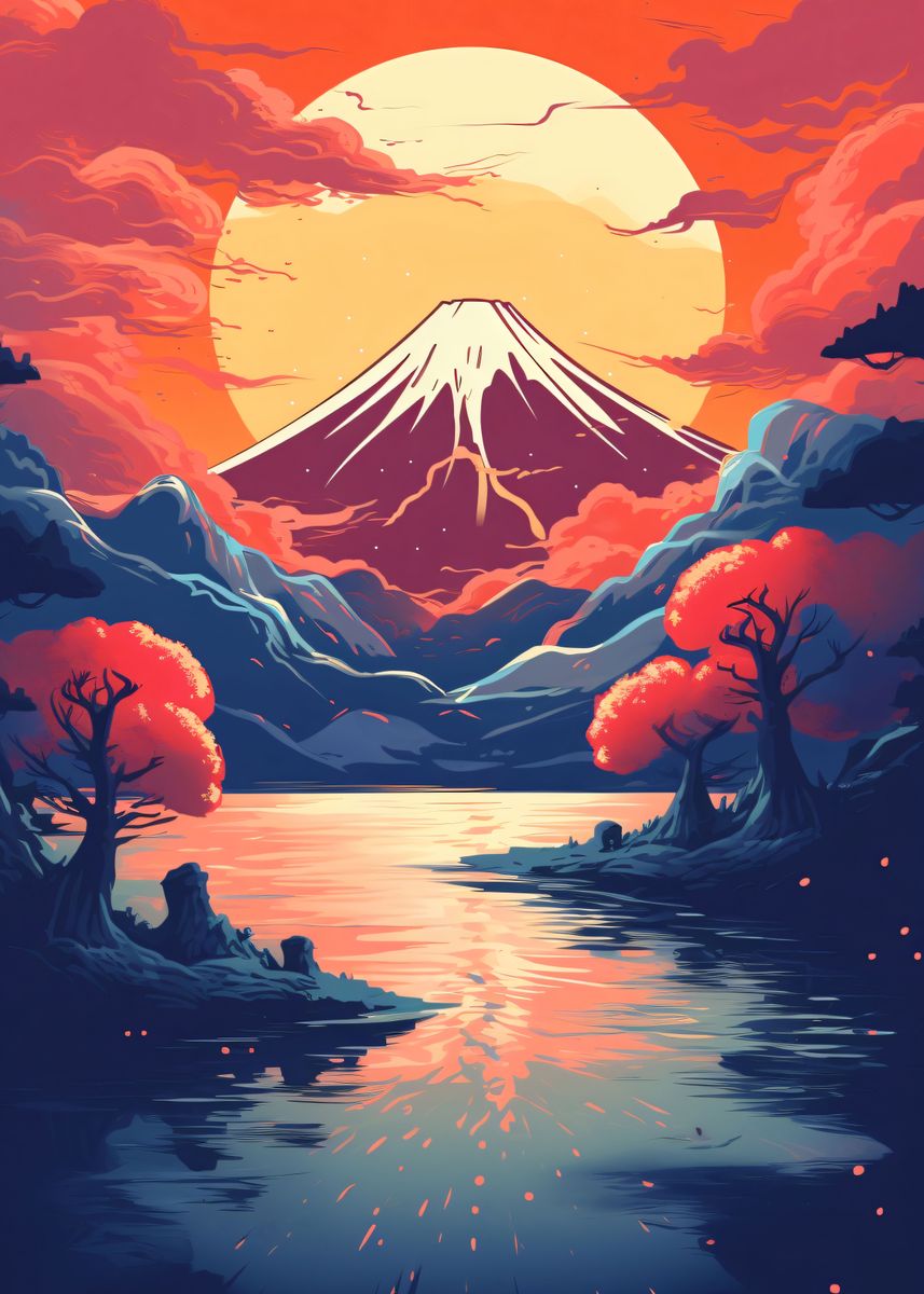 'Mount Fuji' Poster by Conceptual Photography | Displate