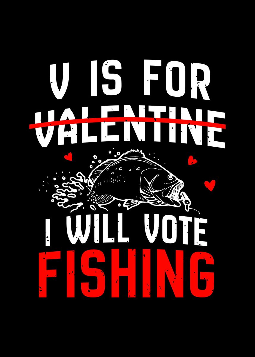 'Valentins Day Fishing' Poster, picture, metal print, paint by ...