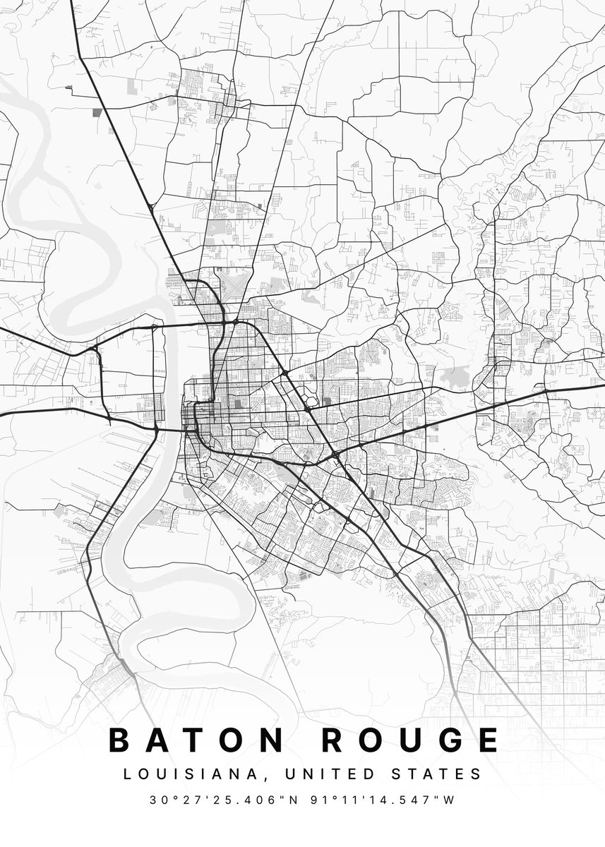 'Baton Rouge Louisiana USA' Poster, picture, metal print, paint by Kemi ...