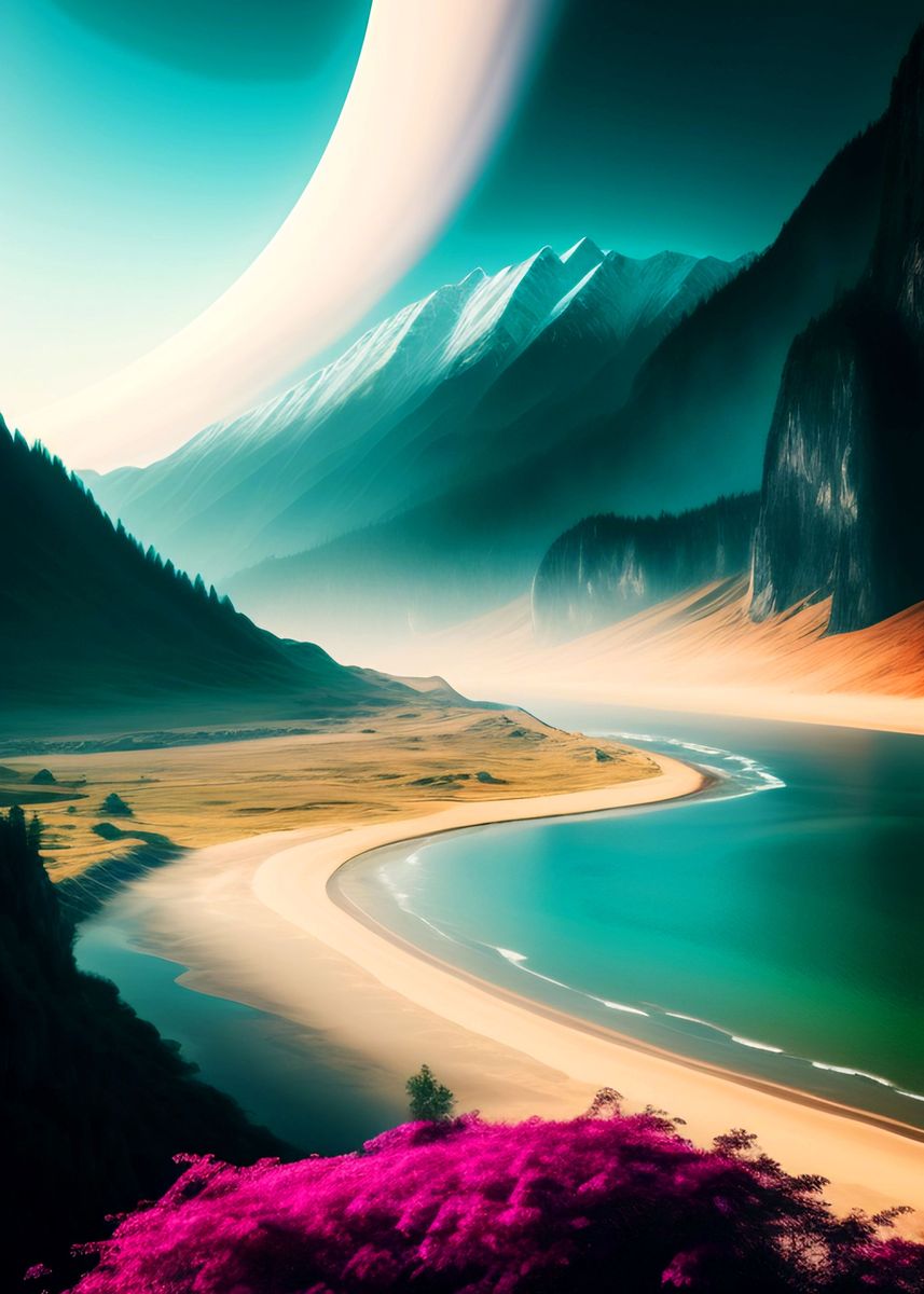 'SNOW MOUNTAIN ' Poster, picture, metal print, paint by LuckStory ...
