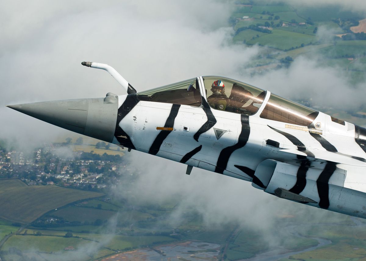 'Rafale Pilot Close Up' Poster by Até CHUET | Displate