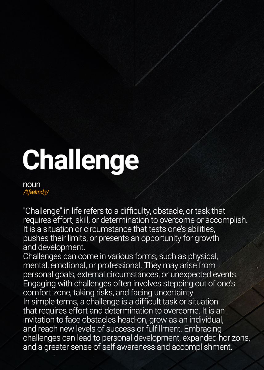 'Challenge' Poster, picture, metal print, paint by Mr Penguin | Displate