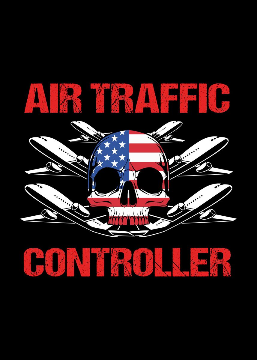 'American Flag Skull ATC' Poster, picture, metal print, paint by ...