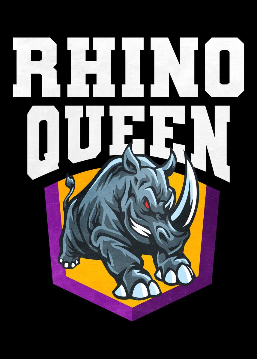 'Rhino Queen' Poster, picture, metal print, paint by Hexor | Displate