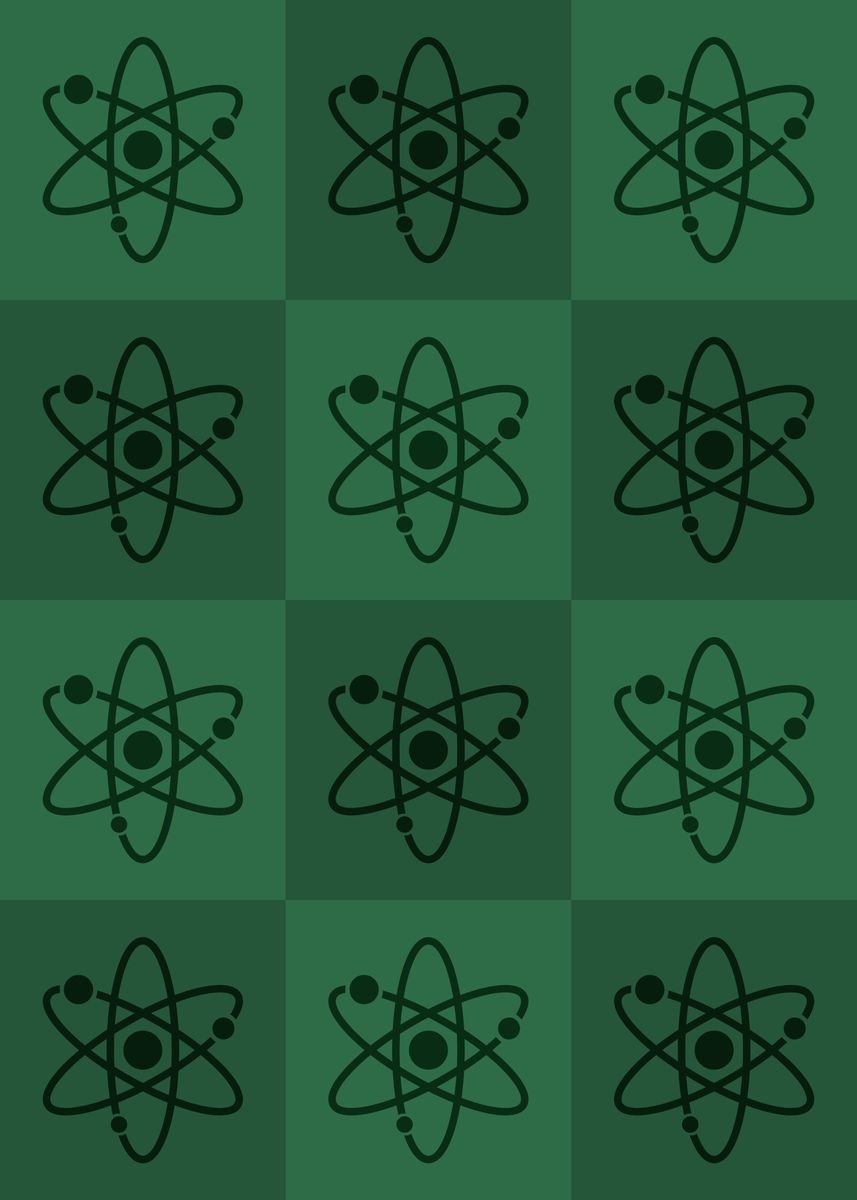 'Atom Science Icons Pop Art' Poster, picture, metal print, paint by ...