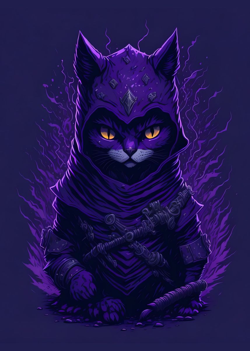'assassin cat' Poster, picture, metal print, paint by Jauhari Picture ...