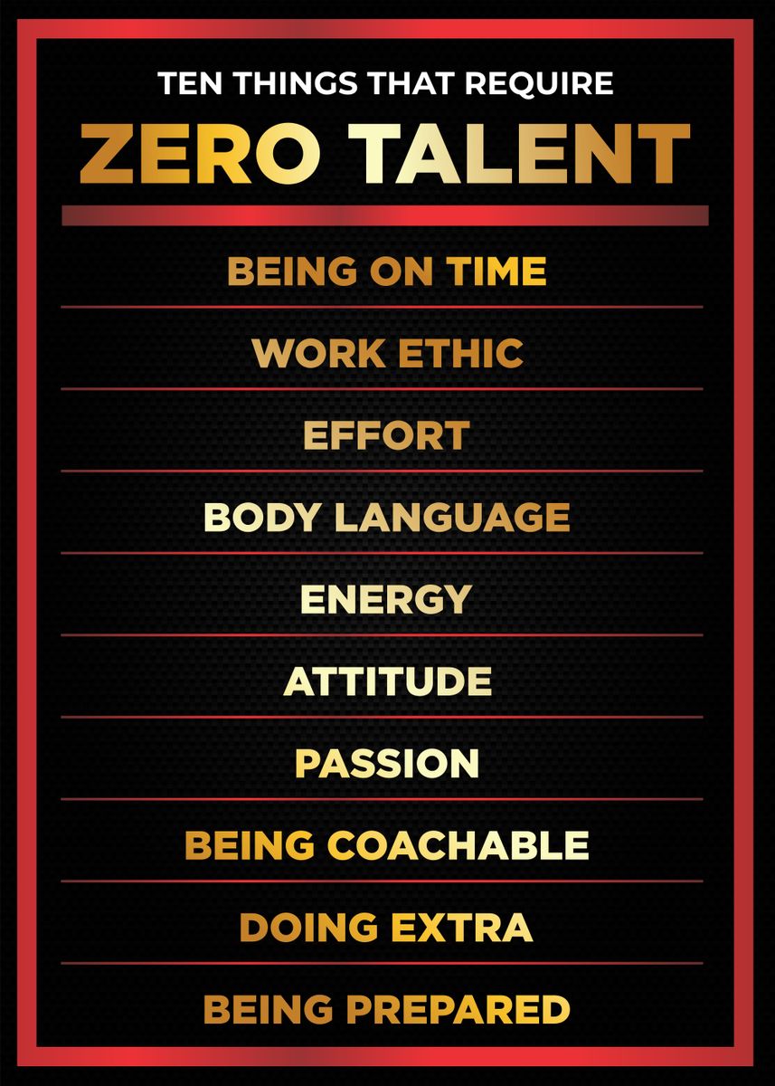 'zero talent' Poster, picture, metal print, paint by Most Popular Cult ...
