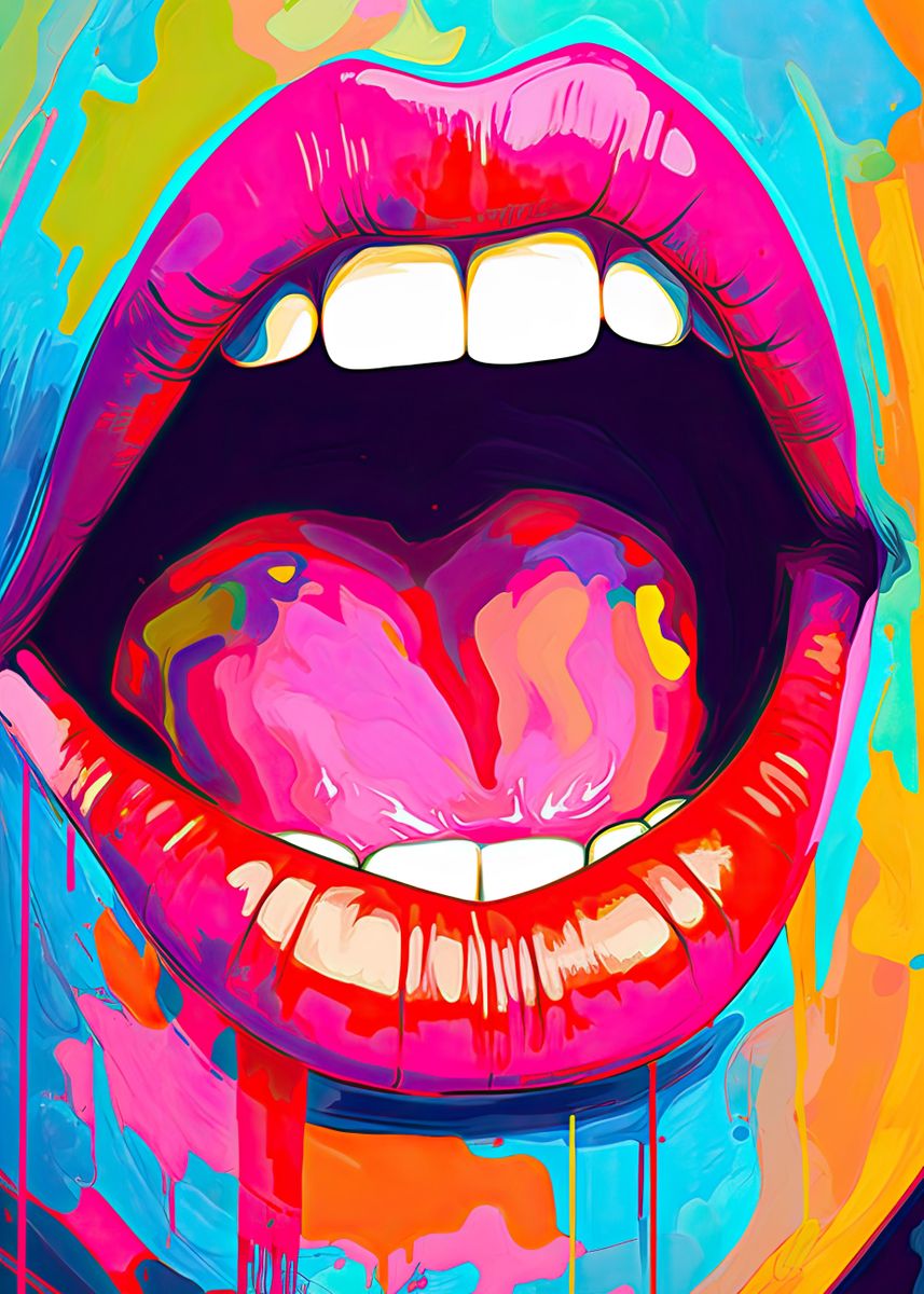 'Pop Art Mouth' Poster by Jan | Displate