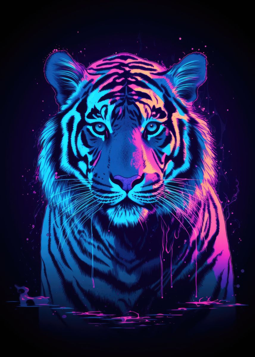'Lucid Dreams Tiger' Poster, picture, metal print, paint by Jan | Displate