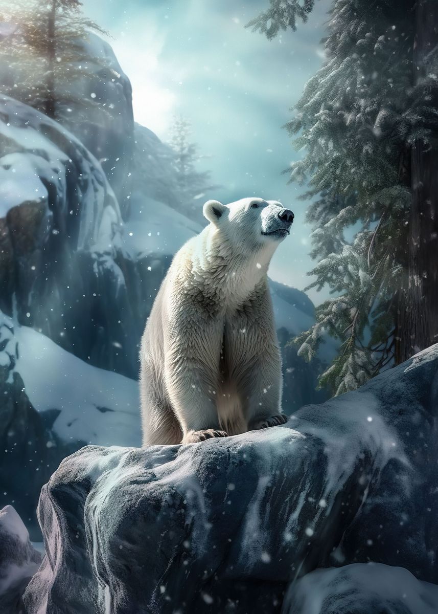 'Alpine Guardian' Poster, picture, metal print, paint by Bruno Macedo ...