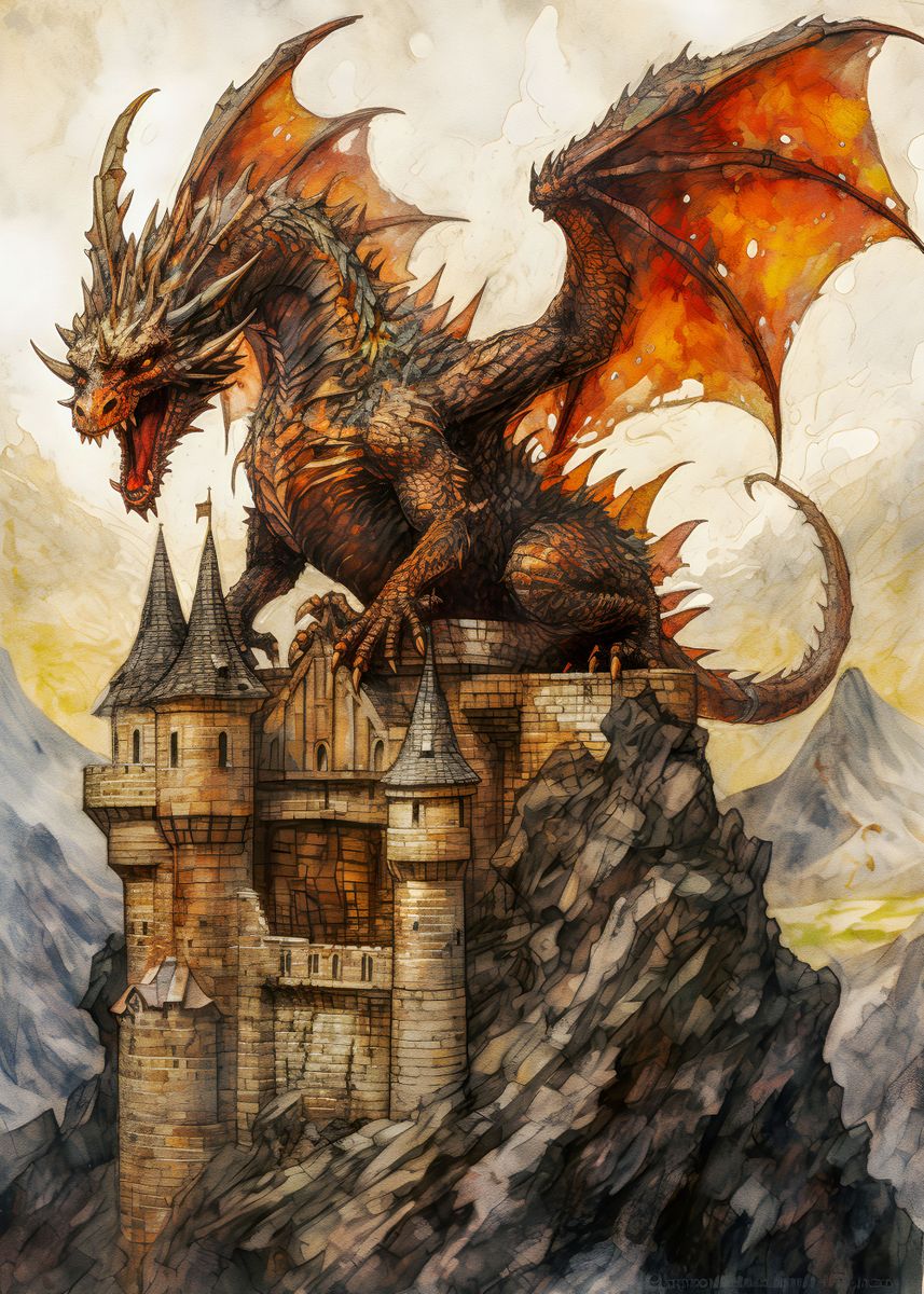 'fantasy castle ' Poster, picture, metal print, paint by Muhammad Irsan | Displate